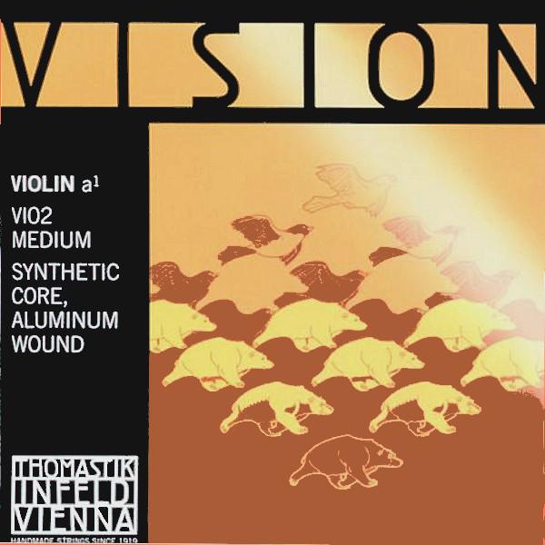 トマスティーク社製　バイオリン弦　ビジョン　　 第２弦 A線　VI02　4/4 楽器用　 合成繊維芯 を アルミ素材 で 巻いた 巻弦です　 テンションは ミディアム 　 ボールエンド の 弦です　普通郵便発送の商品です　　ポスト投函 /追...