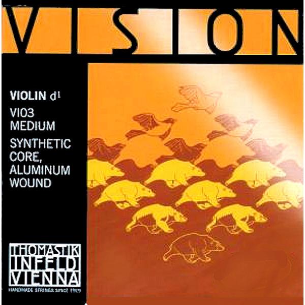 トマスティーク社製　バイオリン弦　ビジョン　　 第３弦 D線　VI03　4/4 楽器用　 合成繊維芯 を アルミ素材 で 巻いた 巻弦です　 テンションは ミディアム 　 ボールエンド の 弦です　普通郵便発送の商品です　　ポスト投函 /追...