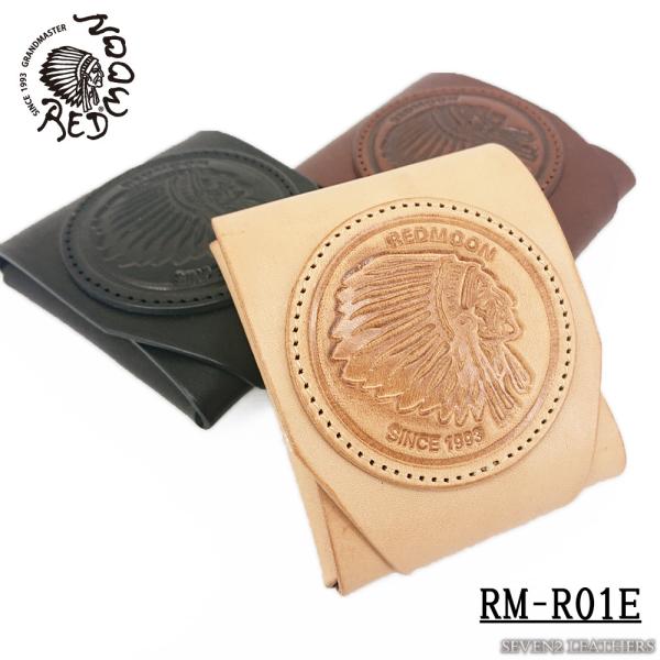 レッドムーンオリジナルのインディアンロゴを型押ししたレザーパッチを装飾したスマートウォレットです。レザーパッチがアクセントとなり、シンプルでスッキリとしたスマートウォレットにインパクトを与えています。インナーはシンプルながらもお札は折らずに...