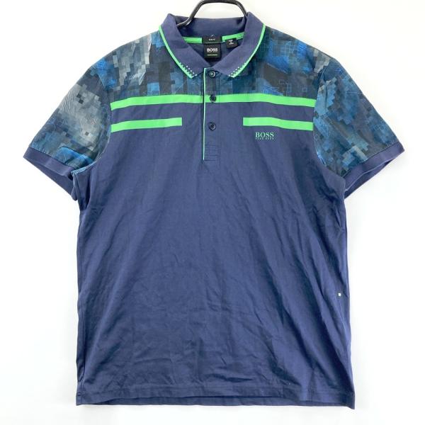 [商品管理番号]240101563642[ブランド]HUGO BOSS GREEN　ヒューゴ ボス グリーン[アイテム]半袖ポロシャツ[モデル・品番][表記サイズ]XL[実寸]肩幅：45.5cm / 身幅：54.0cm / 着丈：68.0c...