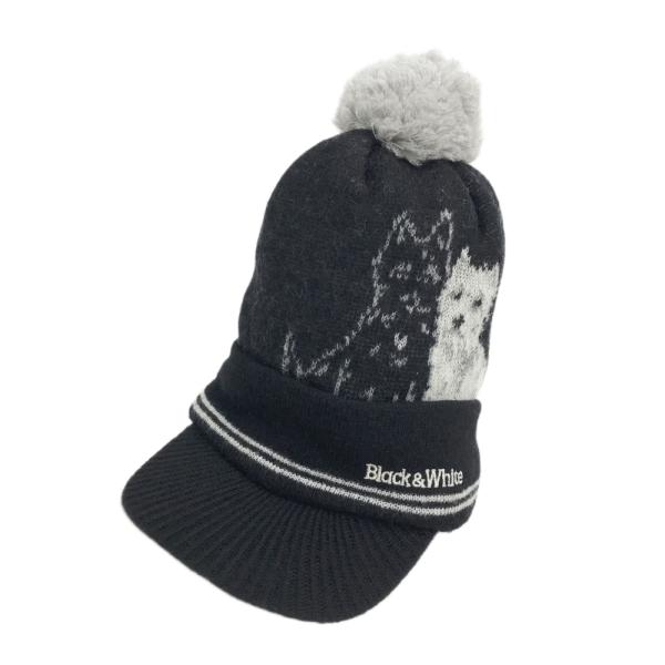 [商品管理番号]240101596479[ブランド]BLACK&amp;WHITE ブラックアンドホワイト[アイテム]ニットキャップ[モデル・品番][表記サイズ]F[実寸]平置き 頭周り直径：25.0cm / ブリム：7.5cm[状態ランク...