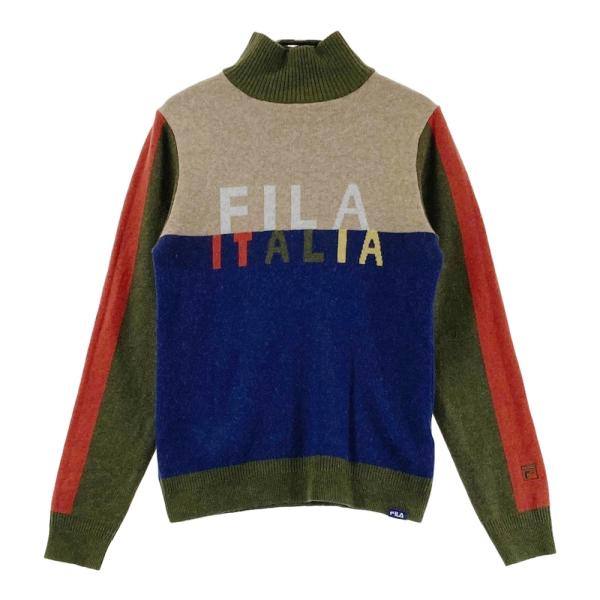 [商品管理番号]240101617666[ブランド]FILA GOLF フィラゴルフ[アイテム]ハイネック ウール混 ニット セーター[モデル・品番]MO4BL701[表記サイズ]M[実寸]肩幅：34.5cm / 身幅：43cm / 着丈：...