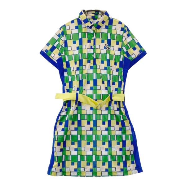 [商品管理番号]240101624640[ブランド]EFFICACE エフィカス[アイテム]半袖ポロワンピース ワッペン[モデル・品番][表記サイズ]2/M[実寸]肩幅：33.5cm / 身幅：43.5cm / 着丈：82cm / 袖丈：1...