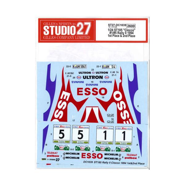 ■商品の説明■製品名称 1/24スケールCelica ST185 "Ciocco" #1/#5 Rally II 1994 1st Place &amp; 2nd Placeデカール定価 \2,860(税込み)製品種別 デカール製品番号 S...