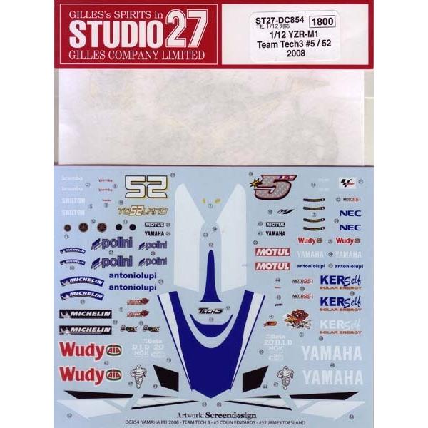■商品の説明■製品名称 1/12スケール YZR M1 Tech 3 2008 #5 COLIN EDWARDS - #52 JAMES TOESLAND デカール定価 \1,980(税込み)製品種別 オリジナルデカール製品番号 ST27-...