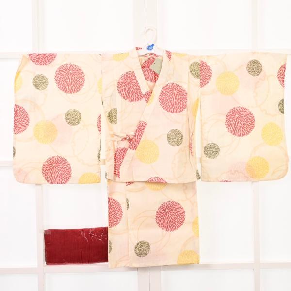 子供用浴衣/Misayamaワンピース浴衣 3点セット夏祭り・花火大会などで着ていただける「浴衣＆兵児帯＆ワンピース」の3点セットでお届けしますワンピースインナーなので、暑くなったら上着を脱いで可愛らしいワンピースに。普段着としても着用でき...