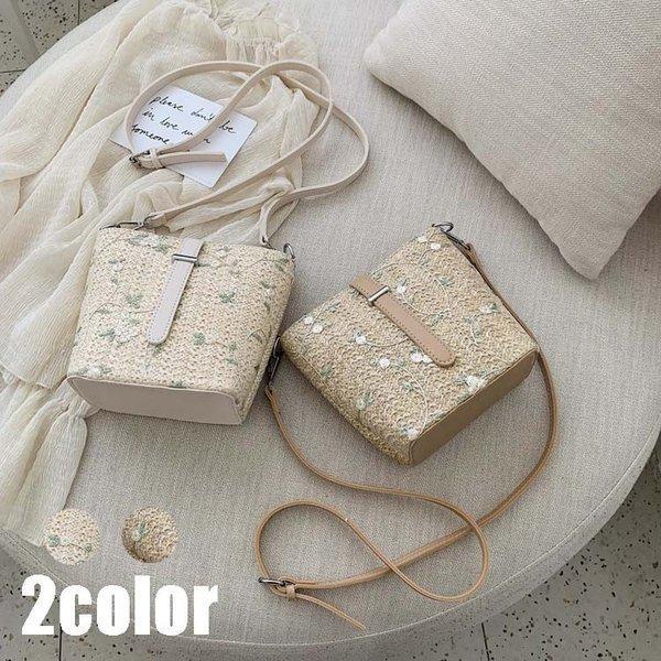 【商品コード】：fmfp620819【素材】：草編、ポリエステル【カラー】：ダークベージュ  ライトベージュ【サイズ】：（約）【フリー】幅/15 高さ/18 厚み/10  (cm)【連携キーワード】：かごバッグ レディース きれいめ 春夏 ...