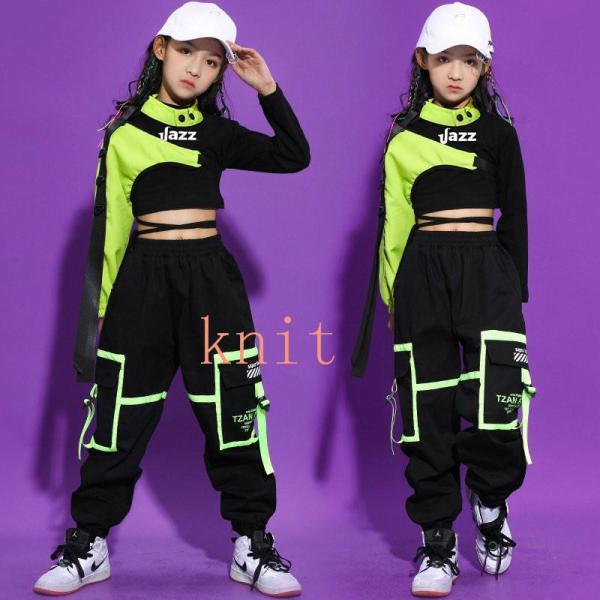 ダンス服装 体操服 JAZZ DANCE tシャツ スウェット キッズチアリーダー   女の子 ステージ衣装 ダンスウェア 子供 応援団 運動会 甲子園 チアガール衣装 舞台演出服　おしゃれ　ストリート系　B系　K-POP　韓国　ダンスコン...