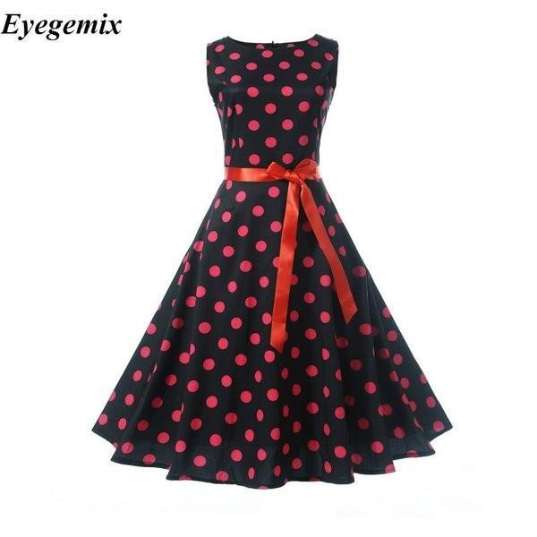 銘柄:Eyegemix性:女性ドレスの長さ:膝長さパータンタイプ:点季節:夏様式:ヴィンテージ材料:ポリエステル,スパンデックスシルエット:Fit and Flare袖様式:タンク袖丈(センチ):袖なしモデル番号:summer dress ...