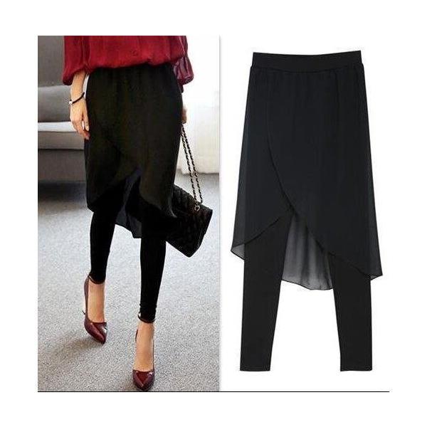 　ヨガウェア　ヨガパンツ　レディース　レギンス　スカート付き　偽２点セット　現代ダンスウェア　フィットネス　スポーツウェア　ロング　ボトムス　ロングパンツ　9分丈　無地　カジュアル　パンツ　スパッツ　シンプル　オシャレ　ダンス　ヨガ服　ピラ...