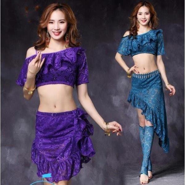 レディース  ベリーダンス衣装　社交ダンス  トップス+スカート  上下セット  ヨガウェア  フィットネスウェア　レッスン着　パーティー　イベント  演出　練習着　ステージ衣装　発表会    セットアップ　レッスンウェア　クラブ服　　ラテ...