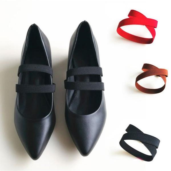 シューズバンド ストレッチ シューズストラップ 脱げ防止 シューズベルト ゴムバンド シンプル ゴムベルト パンプスベルト パカパカ防止 1ペア パンプスストラップ ピンク レッド ブラウン ブラック ベージュ目立たないけど大いに役立ち、パ...