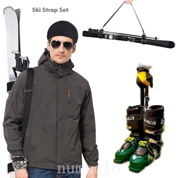 - -ショルダータイプのスキーホルダー - -スキー板とストックの持ち運びに便利なキャリーベルトとスキーブーツ用キャリーベルトのセット。これがあれば肩にスキー板を掛けられるのでお子様を連れての移動も楽にスキー教室や学校への移動、シーズン終了...