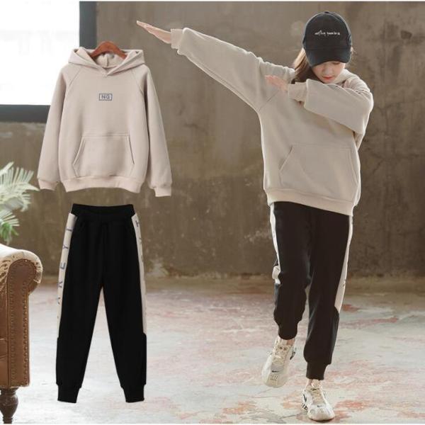 子供服 おしゃれ ジャージ ジュニア 女の子 上下セット スウェット セットアップ キッズダンスウェア ステージ 衣装 スポーツウェア 部屋着カジュアル■素材：綿90％、ポリエステル10％■サイズ：（単位：cm）120バスト92 ス丈52パ...