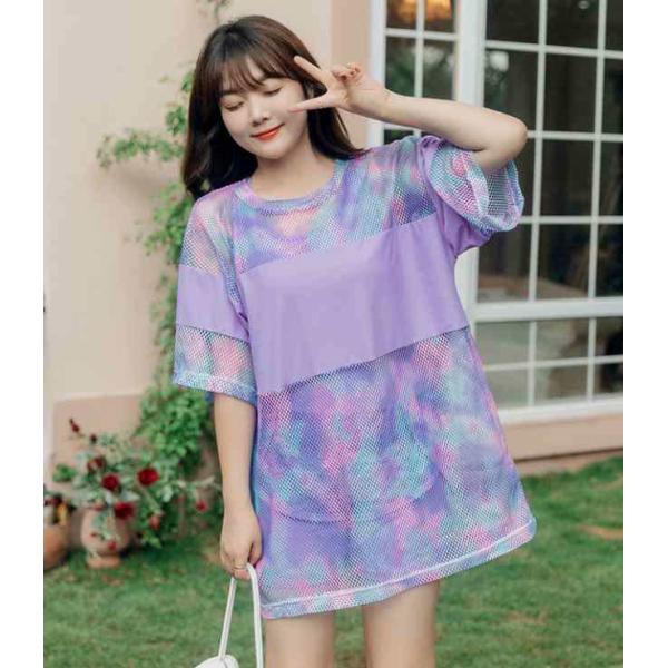 水着 レディース タンキニ セット 大きいサイズ 3L 4L 5L 6L 韓国 水着 体型カバー カバーアップ Tシャツ 露出少なめ 3点セット 可愛い水着 レディース タンキニ 3点セット 大きいサイズ 3L 4L 5L 6L 韓国 水着...