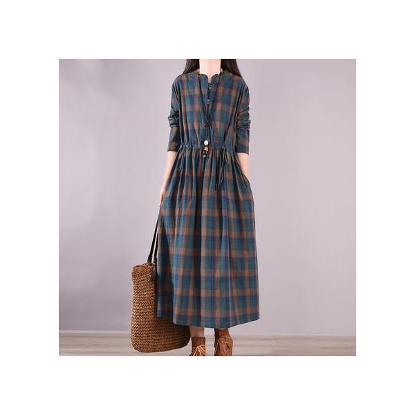 アディショナルインフォカテゴリー : ワンピース、チュニック＞ひざ丈ワンピース＞長袖素材 : 55%リネン45%コットンサイズ表：cmM：  着丈：115  肩幅:40  バスト：98     袖丈:57L：  着丈：116  肩幅:41 ...