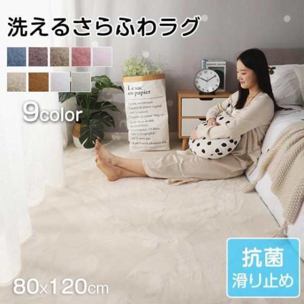 同じ商品の40*60cmラグをプレゼント商品名　洗えるふんわりラグカーペット素材表地：ポリエステル中材：ウレタンフォーム 裏面：不織布(PVC点滑り止め)サイズ80*120cm※商品によりサイズに多少の誤差があります。 ※カラーはディスプレ...