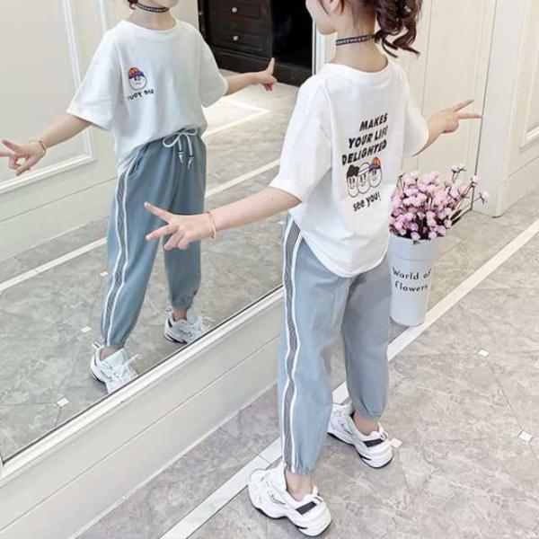 小学生 セットアップ キッズ ジャージ 上下セット 子供服 半袖 ｔシャツ パンツ 女の子 スポーツウェア スウェット パジャマ ゆったり 春 夏 11583小学生 セットアップ キッズ ジャージキッズ ベビー マタニティ  割引サイズ: ...