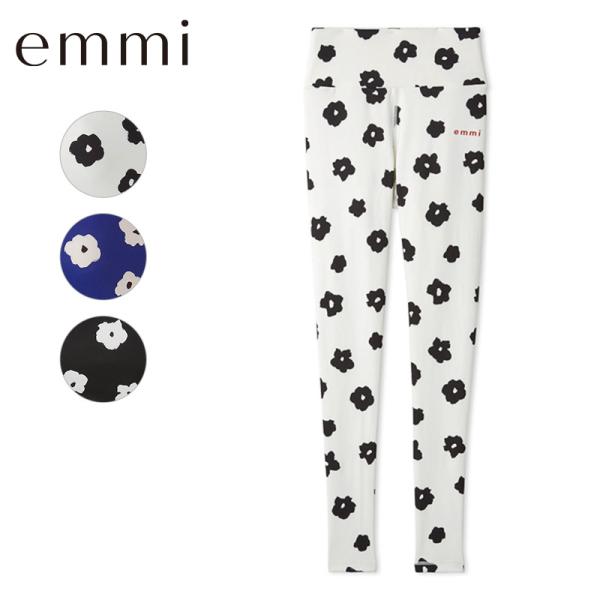 商品名 emmi　エミ　カモミール柄レギンス　14WCP251204カラー ホワイト、ブルー、ブラックサイズ(cm)0サイズ　ウエスト：57、ヒップ：74、股上：25、股下：66、わたり幅：24.5、裾幅：8.51サイズ　ウエスト：60、ヒ...