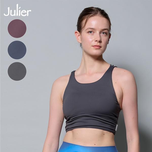 ジュリエ新定番素材「プレミアムフロー」を使用！水着としても使用可能な高機能ショートトップス【HOT YOGA】 【SWIMMING】パウダリーで上質な肌触りと、しなやかなストレッチ性で人気のジュリエ新定番ショートトップスに、洗練されたプラム...