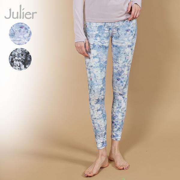 股上深めで安心のフィット感砂粒×フラワー柄が上品に映えるハイウエストレギンスJulier人気のスーパーハイレギンス×オリジナルプリントの新作！股上深めのスーパーハイライズ仕様で、お腹まわりをすっぽり包み込み、動いても安心のフィット感。ヨガや...