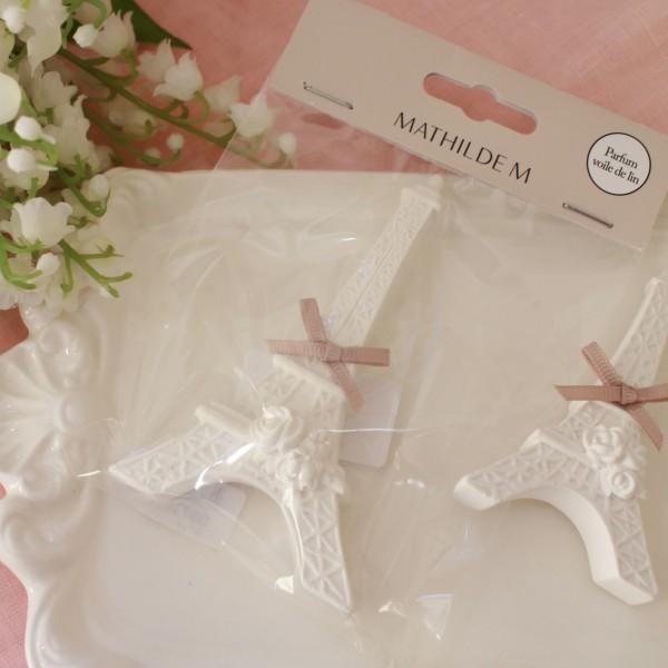 [商品説明]フランスのインテリアブランド Mathilde M.（マチルドエム）フレンチシャビーなインテリアやフレグランス商品が揃いますこちらは可愛い香りのオブジェ センティッドデコフランスを象徴するシンボルのエッフェル塔をモチーフに、３輪...