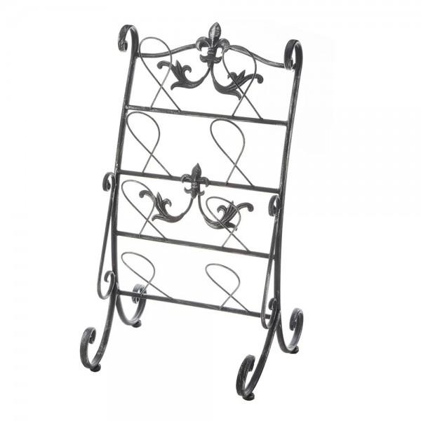 [商品説明]【メーカー在庫品の為ご注文時に完売の際は次回入荷時期のご案内となります。お急ぎの際はお問い合わせください】ヨーロピアンなデザインのアイアン製スリッパラックアンティークペイント仕上げにユリの紋章がポイントですブラックカラーにヨーロ...
