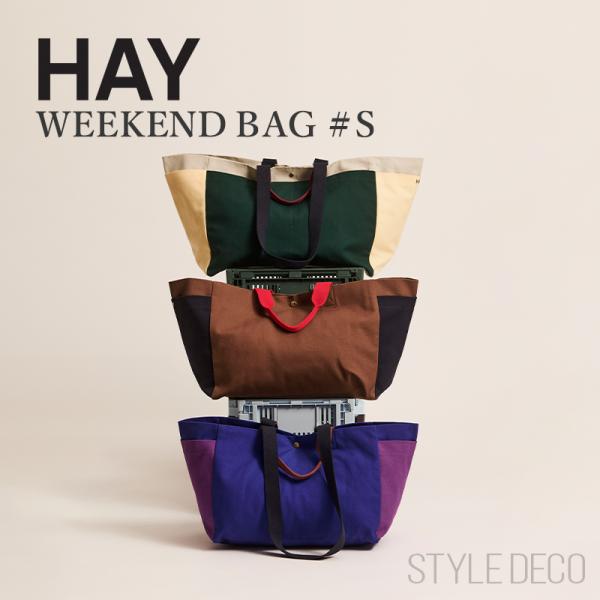 【正規販売店】［ ヘイ ］ウィークエンドバッグ スモールカラー：ブラウン マルチ・エレクトリック ブルー マルチ・ダークグリーン マルチサイズ：幅35.5(持ち手含む56cm) × 奥行20 × 高さ26cm材　質：オーガニックコットン10...
