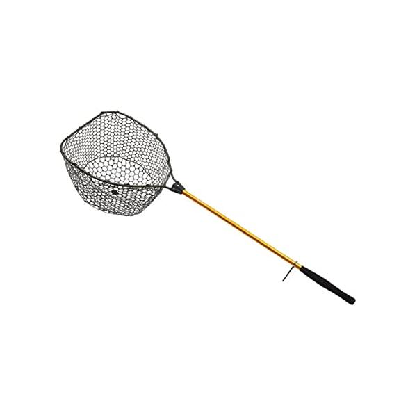 シンプルオレンジ/140/07760621・大型魚対応のエリア用ランディングネット・軽量なアルミフレーム、シャフトを採用、滑りにくいEVAグリップ付きで、扱いやすい・地面にランディングネットを置いても取りやすくなるアルミ製ネットスタンド付き...
