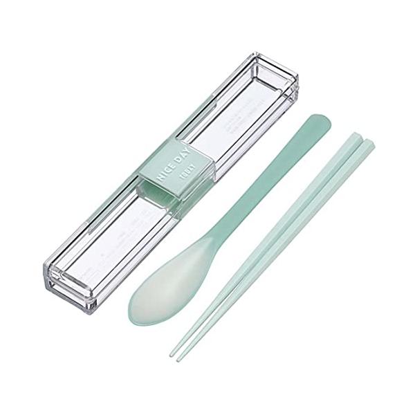 スプーン・箸セットミント/幅35×奥行190×高さ22mm/H-600 MT・Color:ミントPatternName:無地・パッケージ個数:1・【NiceDay（ナイスデイ）シリーズ】洗いやすさと使いやすさを考えた、毎日のランチを快適にす...
