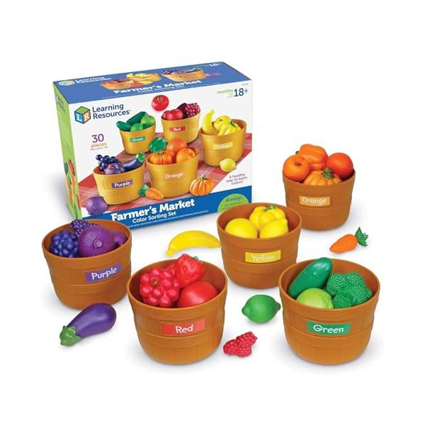 野菜 果物 カラーソーティングセット混合カラー/ワンサイズ/LER3060・Style:野菜 果物 カラーソーティングセット・パッケージ個数:1・世界100カ国以上で愛されるラーニング リソーシズ(Learning Resources)社の...