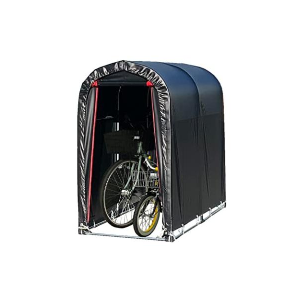 2台用ブラック/間口0.935×奥行1.81×高さ1.57m/SN3BKTFR・Color:ブラックSize:間口0.935×奥行1.81×高さ1.57m・構成:天幕・前幕・後幕の3幕、目安:自転車2台・色:ブラック(ファスナー部レッド)、...