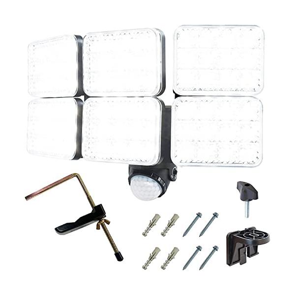 光ブラック/幅270×奥行140×高さ190mm/DLA-10T600・明るさ調整:600〜6000ルーメンで設定可能点灯開始照度設定可能・探知範囲:最大180度 最長12m・点灯時間:5秒〜5分、常時点灯設定可能・6灯のライトであらゆる方...