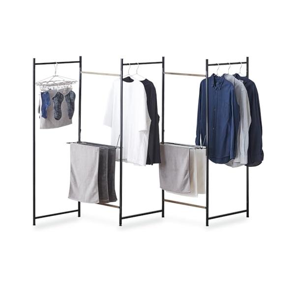 5連ブラック/‐/OTM-250R・Color:ブラックStyle:5連・パッケージ個数:1・製品サイズ（cm）：［最大展開時］幅約250×奥行約24（タオルハンガー込み）×高さ約145［収納時］幅約51×奥行約7×高さ約145 ／ 製品質...