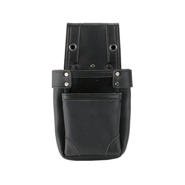 07)釘袋(スリム)ブラック/-/SSL-NB-10・Style:07)釘袋(スリム)・仕様:スィングポケット・スリム幅・特徴1:レザー調の素材を使用した釘袋・特徴2:袋内側底部分2重補強で丈夫・対応ベルト:幅60mmまで・材質:ポリエステ...