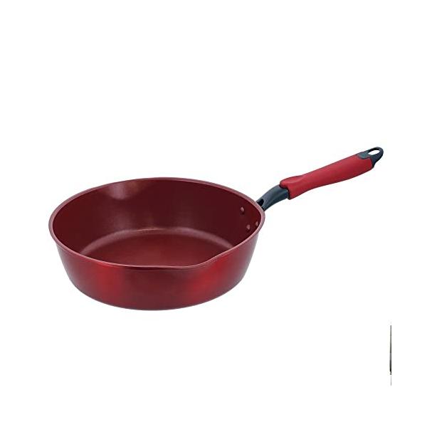 深型フライパンレッド/28cm/NM-106・Size:28cmStyle:深型フライパン・パッケージ個数:1・サイズ：幅49×奥行29×高さ13.8cm、重量：約0.82kg・カラー：レッド・素材・材質：本体/アルミニウム合金(板厚2.3...