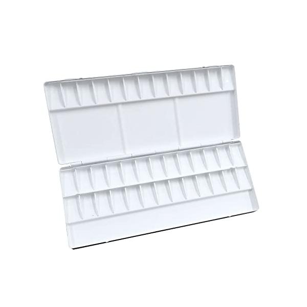 水彩パレットホワイト、ブラック/長さ20.5cm x 幅17.5cm x 高さ1.2cm/210140・サイズ:W205×D175mm