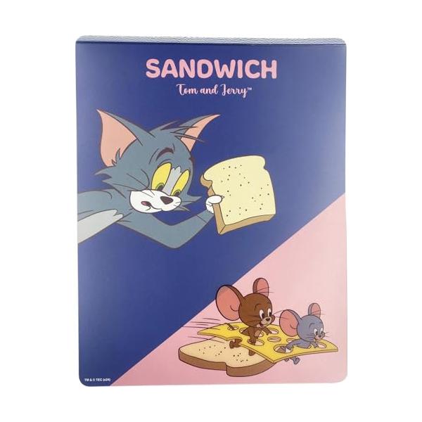 パープル/長さ180 x 幅 140 mm/IG4373・パッケージ個数:1・トムとジェリー(EAT EAT EAT)のカバー付きマウスパッド・ジェリーたちをめくるとメモや付箋が挟めます・約H18×W14cm