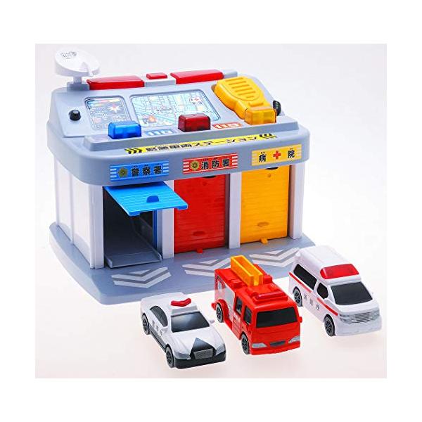 緊急車両ステーション混合カラー/-/-・Style:緊急車両ステーション・使用電池:単3×2本(付属)・(b)対象年齢 :(/b)3才以上・(b)電池種別 :(/b)