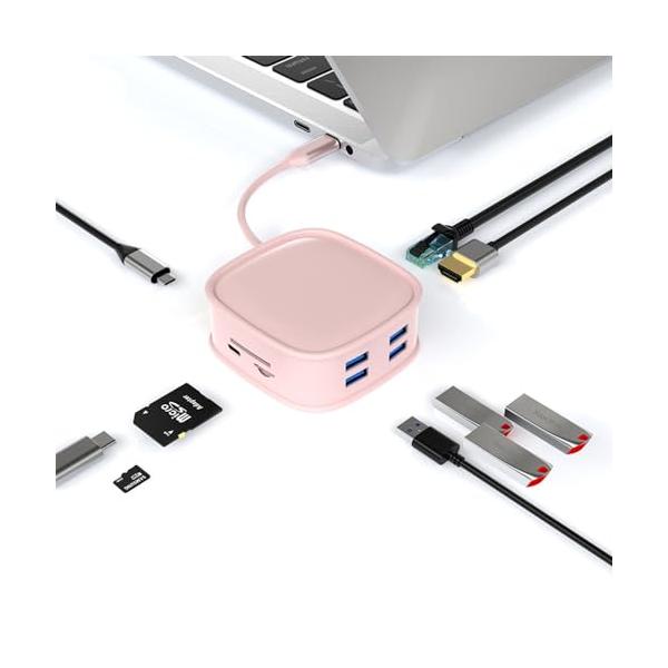 ピンク/-/EH23-XC・Color:ピンク・パッケージ個数:1・パソコン側： USB Type-C　オス（5Gbpsデータ通信 / 給電 / 映像出力）・USB ：USB 3.0 Type-A ｘ 1/ USB 2.0 Type-A x...