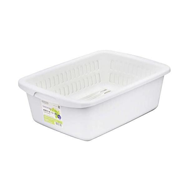 Mサイズホワイト/幅29×奥行40×高さ14cm/K-1658 WH・Color:ホワイトStyle:Mサイズ・パッケージ個数:1・サイズ:幅29×奥行40×高さ14cm、重量:830g、材質:ポリプロピレン、生産国:日本・浅型の水切りかご...