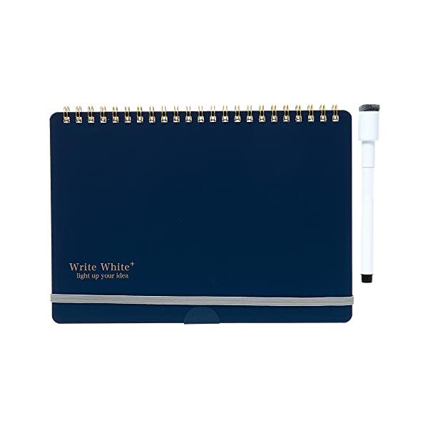 A5タイプネイビー/-/BD12014・Color:ネイビーStyle:A5タイプ・パッケージ個数:1・無限のアウトプットを可能にするホワイトボード 「Write Whiteプラス」・何度でも消せるこのノートにあなたの頭の中を書き出してみて...