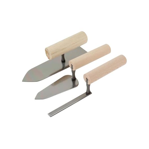 3点セット-/3pcs Set/ET-A1626・Style:3点セット・パッケージ個数:1・用途:家庭菜園の花壇造り、レンガ積みなどに・セット内容1:中塗こて(180mm)・セット内容2:柳刃こて(105mm)・セット内容3:目地こて(9mm)