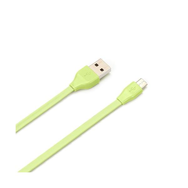 グリーン/50cm/PG-MUC05M10・パッケージ個数:1・充電・通信に対応した長さ50cmの micro USB フラットケーブル