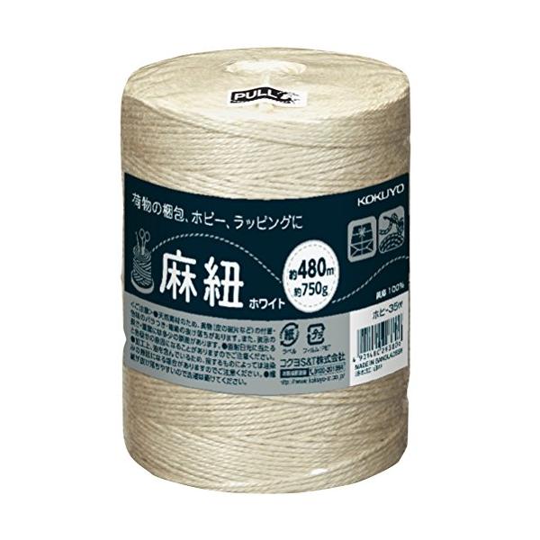 480m巻ホワイト/-/ホヒ-35W・パッケージ個数:1・材質:黄麻・巻き長さ:480m・巻き方法:チーズ巻き・ひもの太さ:直径2mm・編み物なら大きめバッグの制作に適したサイズです。
