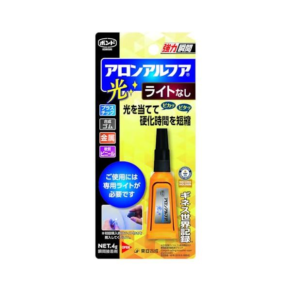 ライト無クリア (Clear)/1本/#06118・Size:1本Style:ライト無・パッケージ個数:1・光を当てて硬化時間を短縮。・白化防止にも。・盛り上げ接着や充てん接着も可能。・「ボンド　アロンアルフア　光」をご使用いただいた方が、...