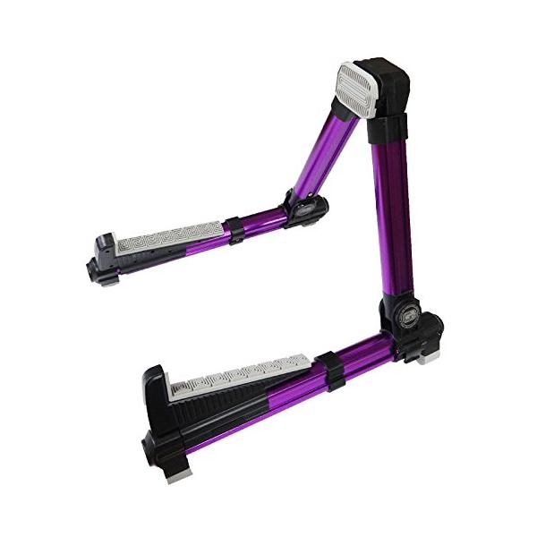 PUR/パープル/-/GGS-08 PUR・Color:PUR/パープル・パッケージ個数:1・サイズ:約310mmx約120mmx約86mmx約69mm(収納時) 約重量:480g・折りたたみアルミ製ギタースタンド