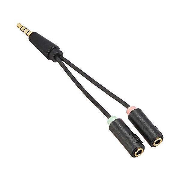 3極メス×2-4極オスブラック/Pack of 1/AV-35AD02BK・Size:Pack of 1Style:3極メス×2-4極オス・パッケージ個数:1・φ3.5mmミニプラグ×2(マイク入力端子・イヤホン端子)を搭載したヘッドセット...