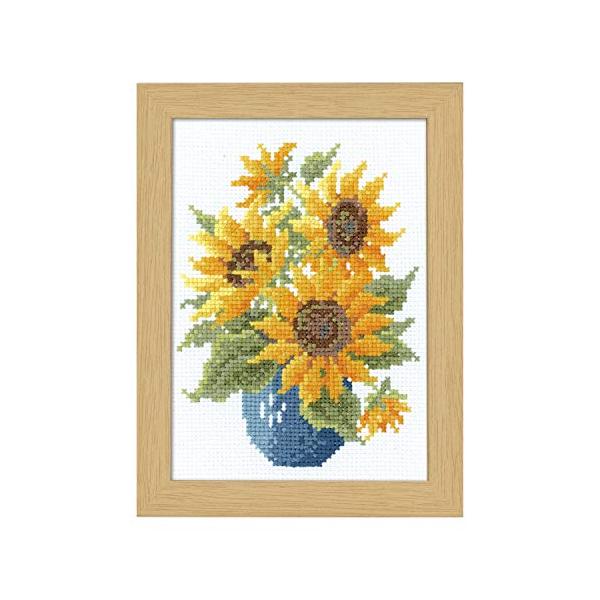 8月サンフラワー8月/出来上がりサイズ : 額外径 : 20×15cm・額内径 : 16.6×11.6cm/OLY-K7514・Style:8月サンフラワー・(b)本体サイズ :(/b)額外径:約15×20cm 額内径:約11.6×16.5cm