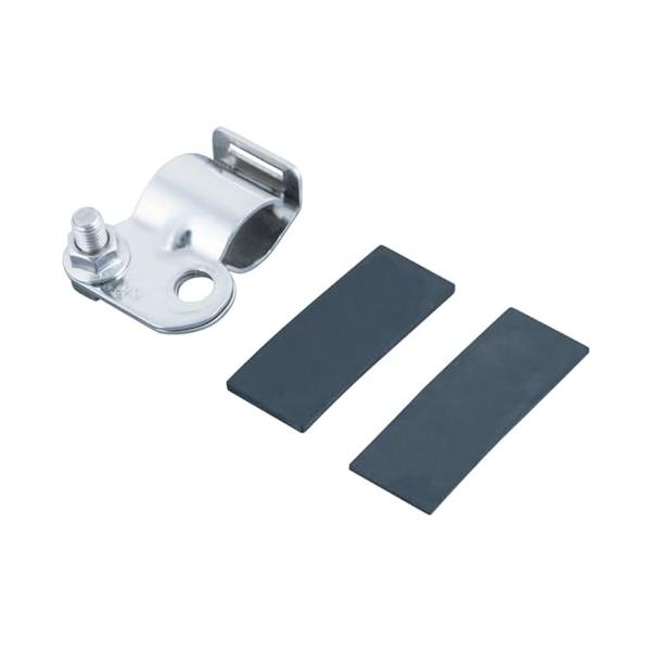 ステンレスメッキ/-/501489・Color:ステンレスメッキ・材質:SUS304・ミラーステー対応幅(mmΦ):20〜32・カラー:メッキ・セット内容:バンド×1セット/ゴムシート×2枚/ボルト・ナット×各1/平ワッシャー×1/スプリン...